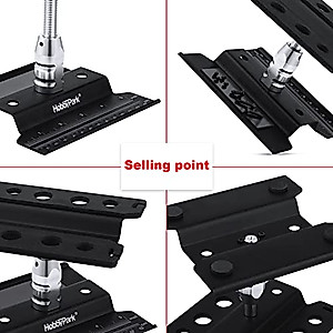 Hobbypark Aluminum RC Car Work Stand Repair Workstation 360 Degree Rotation Lift Or Lower, RC Hex Driver Tools 6-in-1 for 1/10 1/12 1/16 1/18 Scale (Black)