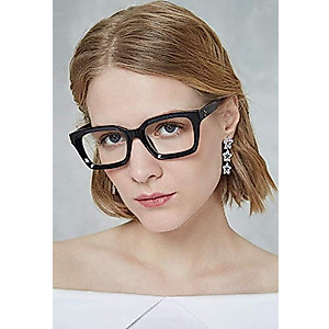FEISEDY Classic Square Eyewear Non-prescription Thick Glasses Frame for Women B2461