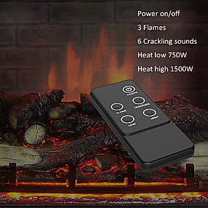 RICHFLAME Gavin Electric Fireplace Insert with Log Speaker, Designed for Stud, Wood Burning Opening, Cabinet & Wood Mantel, Remote Control, 750/1500W, Black, 33 5/64 Inches Wide, 21 Inches High