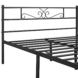 Yaheetech Queen Size Bed Frames/Metal Platform Bed with Headboard and Footboard/No Box Spring Needed/Easy Assembly, Black