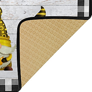 ZOEO Gnomes Kitchen Rugs Farmhousee Spring Bee Bedroom Mat Memory Foam Decorative Shower Runner Absorbent Non Slip for Home Hotel Door Soft Washable 39 x 20 Inch