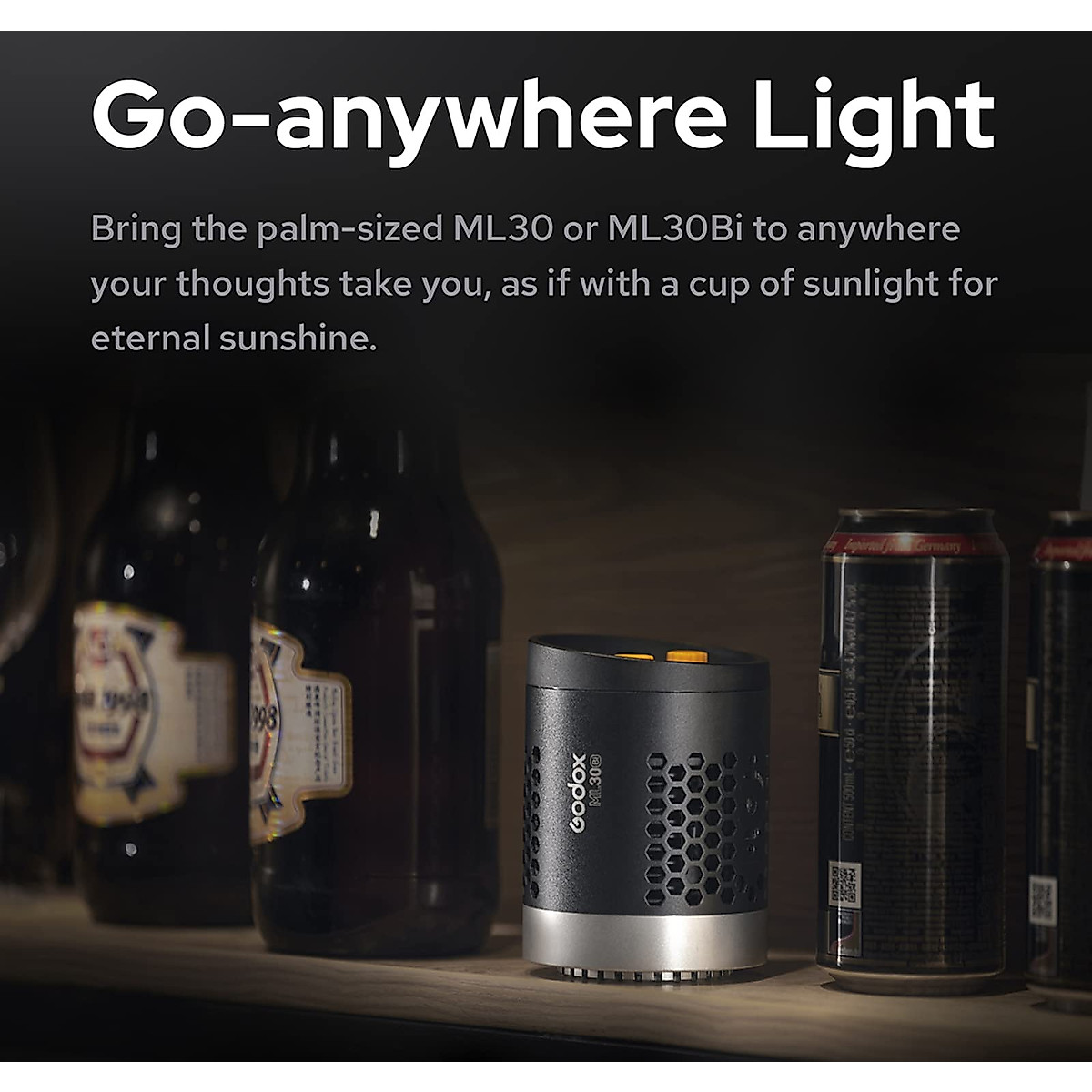 Godox ML30 37.6W 5600K LED Video Light, CRI 96+ TLCI 97+, 8590Lux@1m with Reflector, 4FX Effects,Slient Mode,with 2X NP970 Lithium Battery, APP Wireless Control,Multiple Control Methods (ML30)