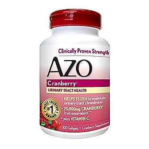 AZO Cranberry Urinary Tract Health, 25,000mg equivalent of cranberry fruit, S... - Buy Packs and SAVE (Pack of 2)