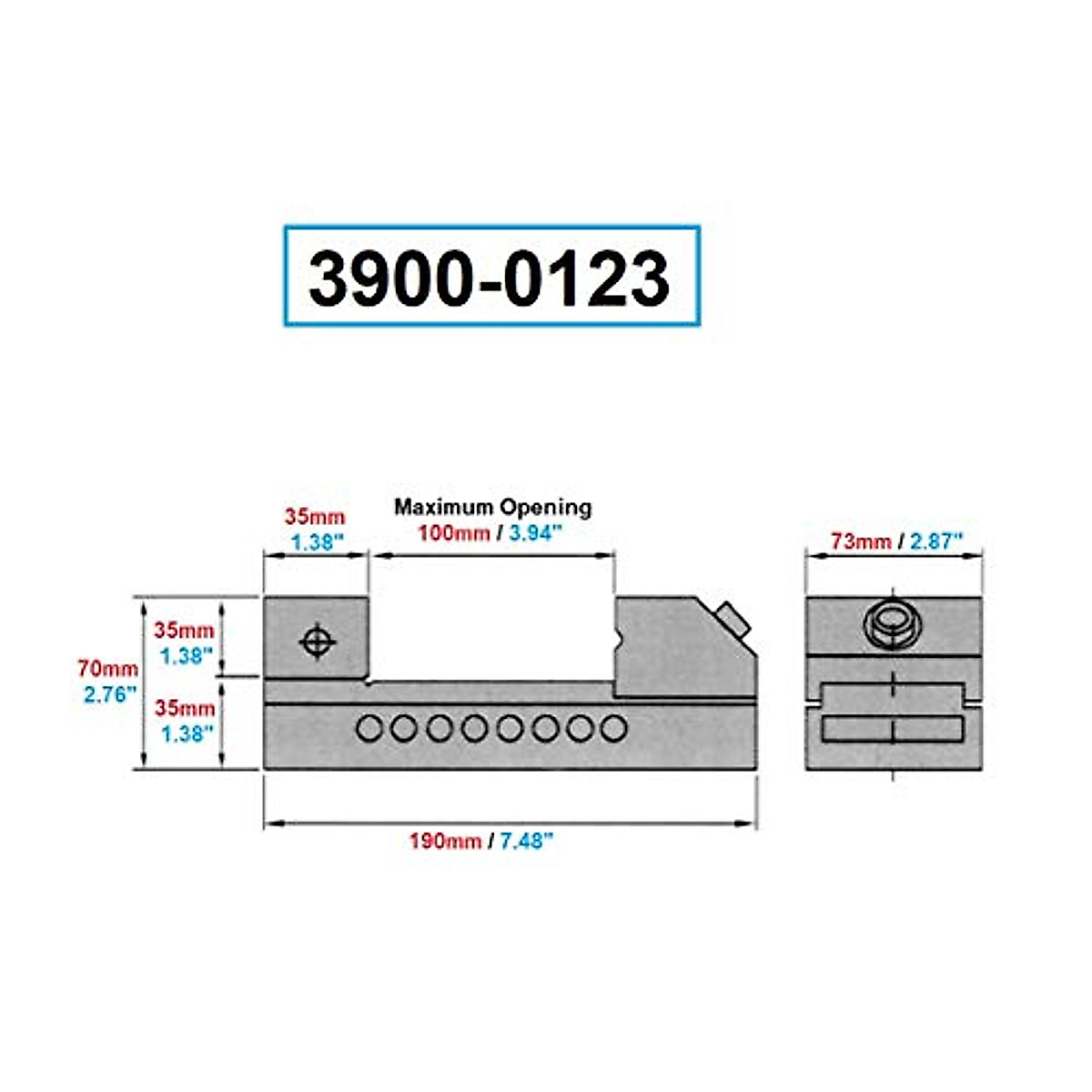 HHIP 3900-0123 3" Parallel Vise Without Slot