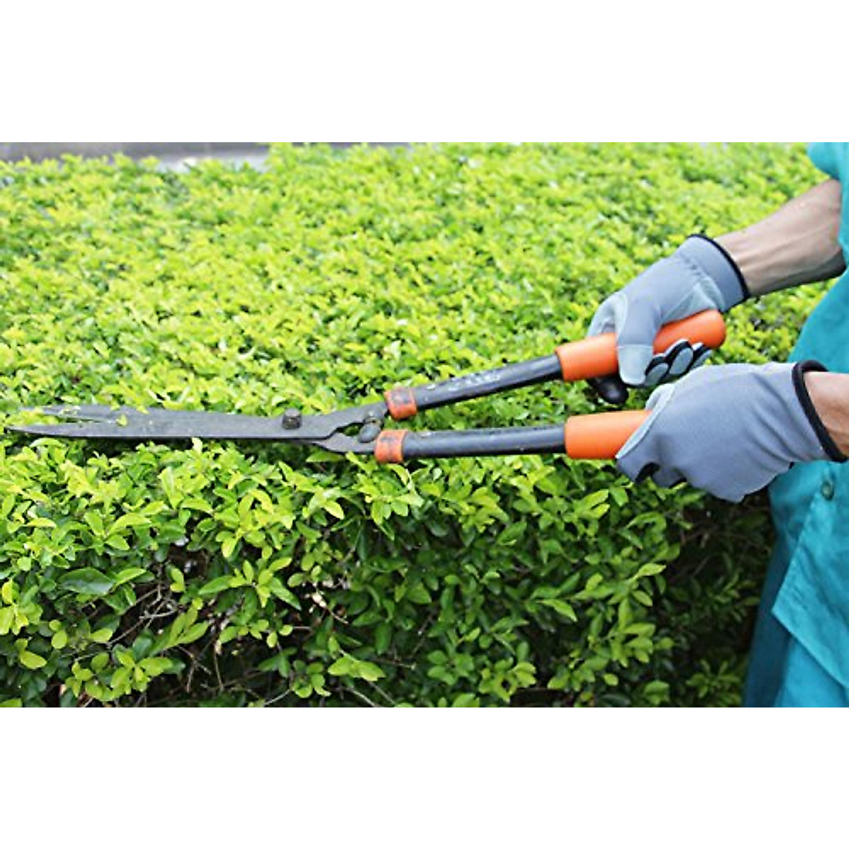 OZERO Utility Work Gloves Flex Deerskin Leather Touch Screen Garden Glove for Yard Working/Gardening/Bike Cycling/DIY/Mechanic for Women and Men (Gray,Small)