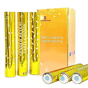 PILIN 6 Packs Gold Confetti Cannon Party Poppers, Ideal for Weddings, Thanksgiving, Christmas, Party Supplies, Birthday Party, Graduation Party