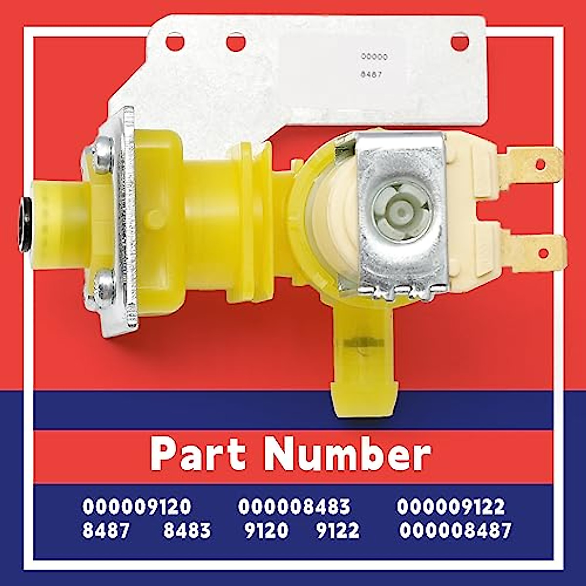 New Upgrade 000008483 000009120 Freezer Water Inlet Valve, Compatible with Manitowoc Ice Machines, with Brackets Inlet &Tube 000008487 IH9123 33129026 Water Inlet Valve, 120V 60Hz Inlet Valve kit