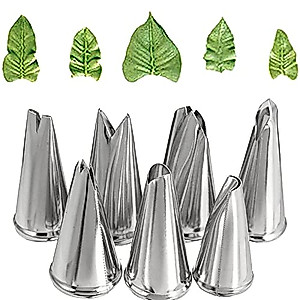 Leaf Piping Tips Set 7 Pieces Cake Decorating Tips Icing Piping Nozzles Set Decorating Kit