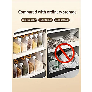 Cereal Containers Storage, 6pcs Airtight Food Storage Containers With Lids and Funnel Large Reusable Clear Food Storage Bags Stand Up Grain Moisture-Proof Sealed Bag for Rice Flour Kitchen Grain