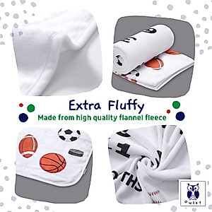 OWLEY Monthly Milestone Blanket for Newborns to Toddlers, Double Sided 1-24 Weeks or Months, Oversized 60x50 in, Perfect Unisex Gift for Baby Showers, Sports Fans’ Birthdays, Baby Boys, Girls