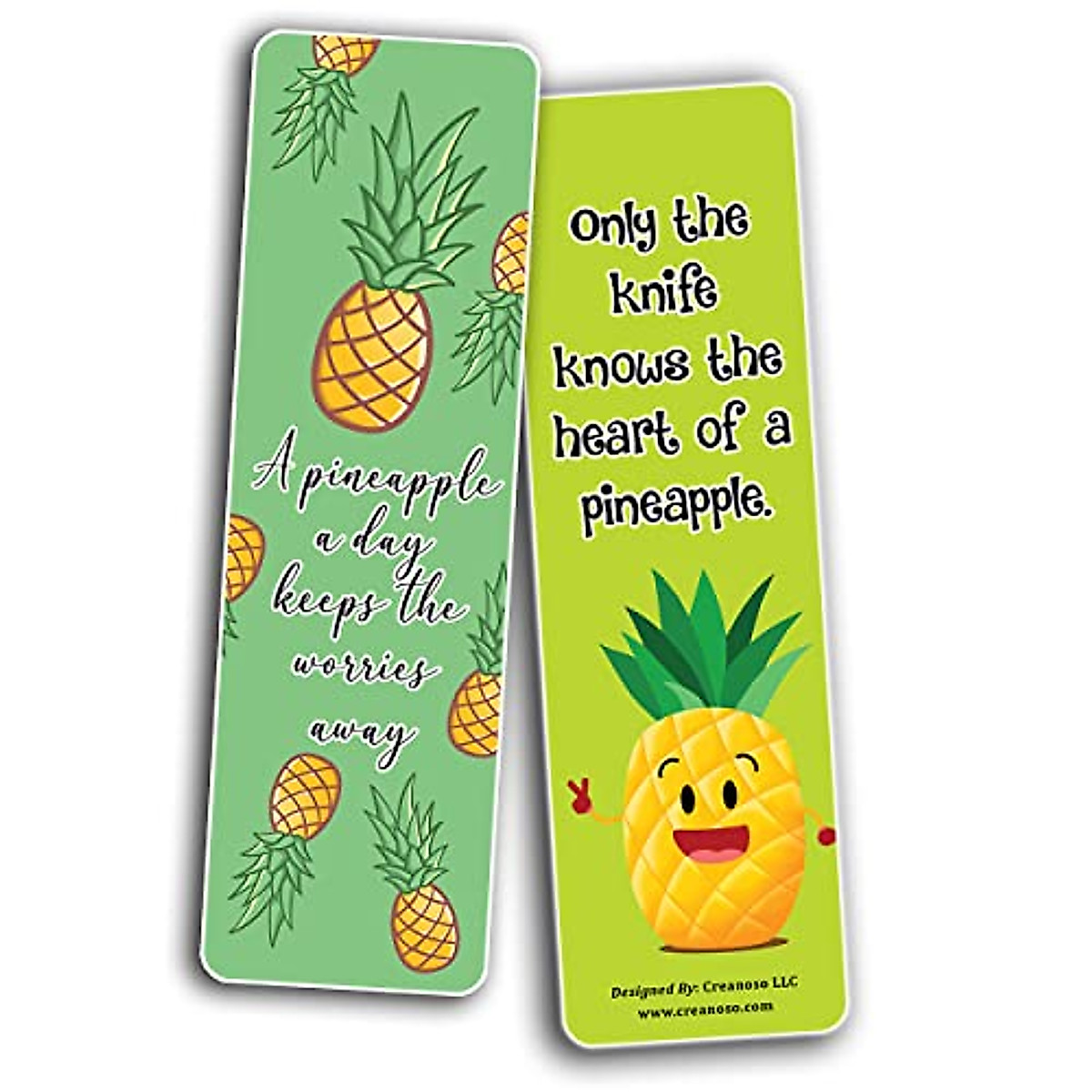 Creanoso Pineapple Bookmarks (5-Sets X 6 Cards) – Daily Inspirational Card Set – Interesting Book Page Clippers – Great Gifts for Adults and Professionals