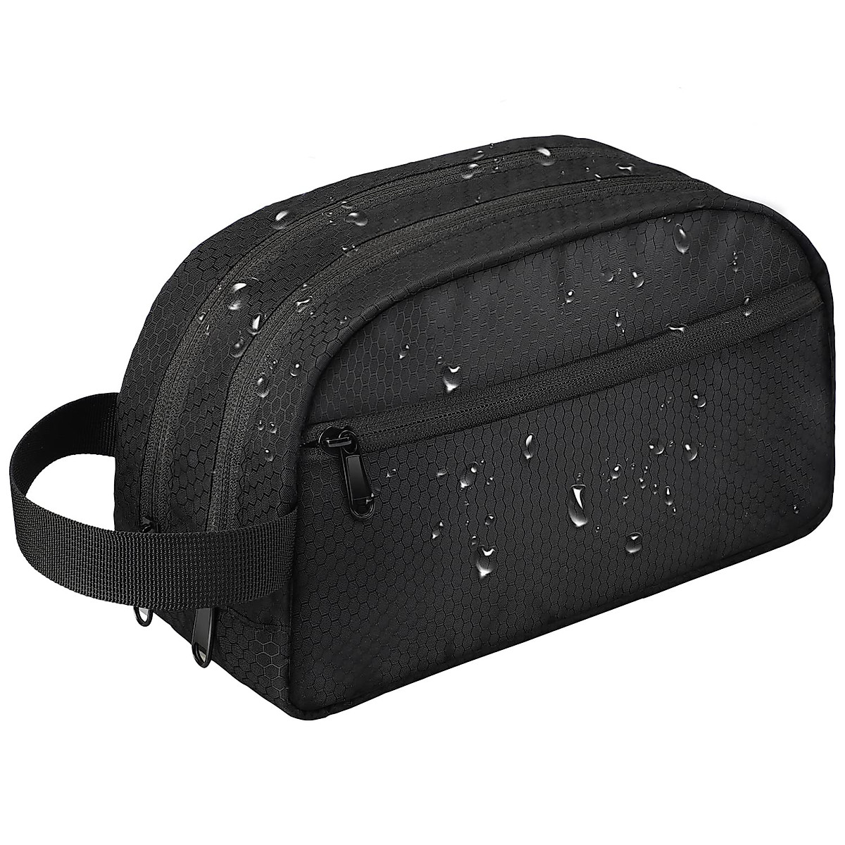 emissary Nylon Men's Toiletry Bag - Large Waterproof Shower Bag - Travel Toiletries Bag - Dopp Kitt for Men - Toiletry Bag for Men and Women - Shaving Bag for Men Travel (Black Water-Resistant)