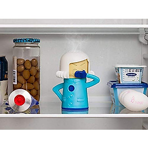 RUITASA Chilly Mama Fridge Odor Absorber, Refrigerator Moisture Absorber & Freshener Holder,Add Baking Soda to Absorb Funky Odors in The Refrigerator(blue)