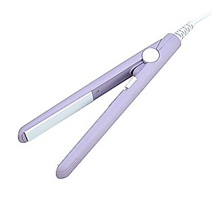 Travel Hair Straightener 4 Colours 2 in 1 Mini Hair Straightener Ceramic Tourmaline Plate Beauty Flat Iron Curling Iron Heating (Purple)