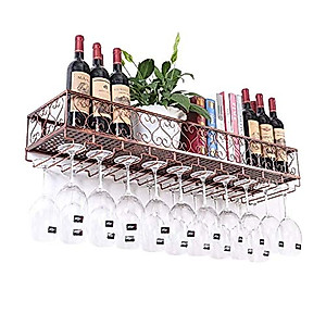 PIBM Stylish Simplicity Correction Fluid Mouse Wine Glass Rack Upside Down Wine Rack Bar Bar Wine Glass Rack Goblet Hanger Hanging Red Wine Glass Correction Fluid, Bronze , 100*25CM