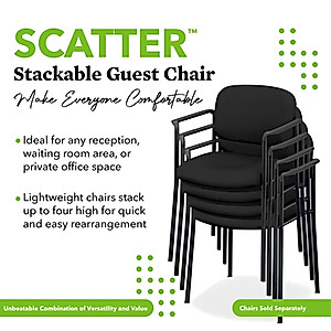 HON Scatter Armless Stacking Guest Chair, Black