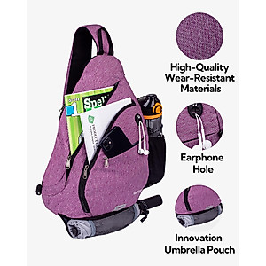 WATERFLY Sling Bag Crossbody Backpack: Over Shoulder Daypack Casual Cross Chest Side Pack