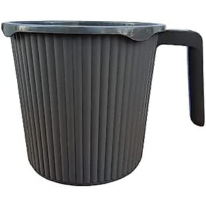 ADHAATA Homely Bathing Mug Certified Bath Water Mug Capacity 1.5Litre Ribbed Design BPA Free Camping Mug Dabba Bathroom Mug Cup - Assorted Colors