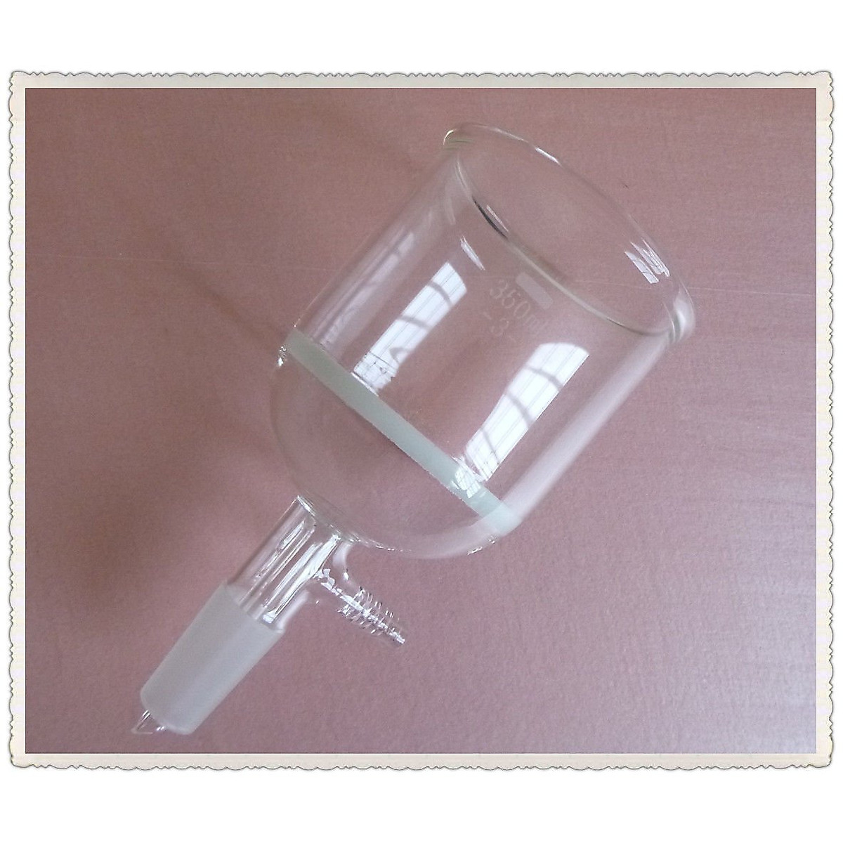 Deschem 350ml,24/40,Glass Buchner Funnel,#3 Suction Filter,Lab Glassware