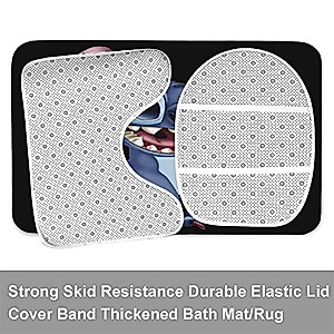 BOABIXA Stit-ch 4-Piece Shower Curtain Set, Shower Curtain, Non-Slip Carpet, Toilet Lid & Bath Mat,Good Looking & Durable, Suitable for Overall Bathroom Decoration