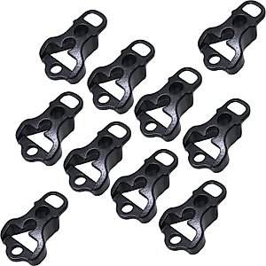 Tent Rope Buckles JianLing 10pcs 29.5x18.5x10mm Black 4mm 3 Hole Plastic Camping Tent Guy Line Awning Cord Rope Fastener Guyline Runners Tensioner