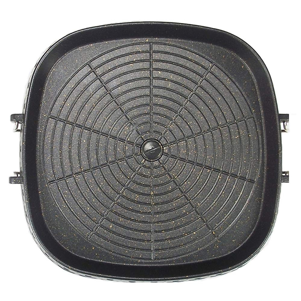 Korean Style Square Grill Pan with Maifan Coated Surface,Non-stick Smokeless Barbecue Stovetop Plate for Indoor Outdoor BBQ