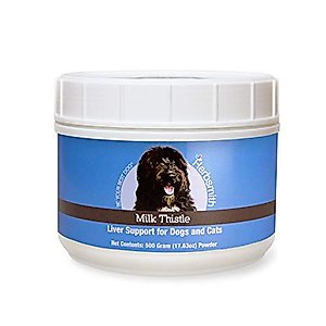 Herbsmith Organic Milk Thistle for Dogs and Cats – Liver Supplement for Dogs & Cats – Made in USA – 500g Powder