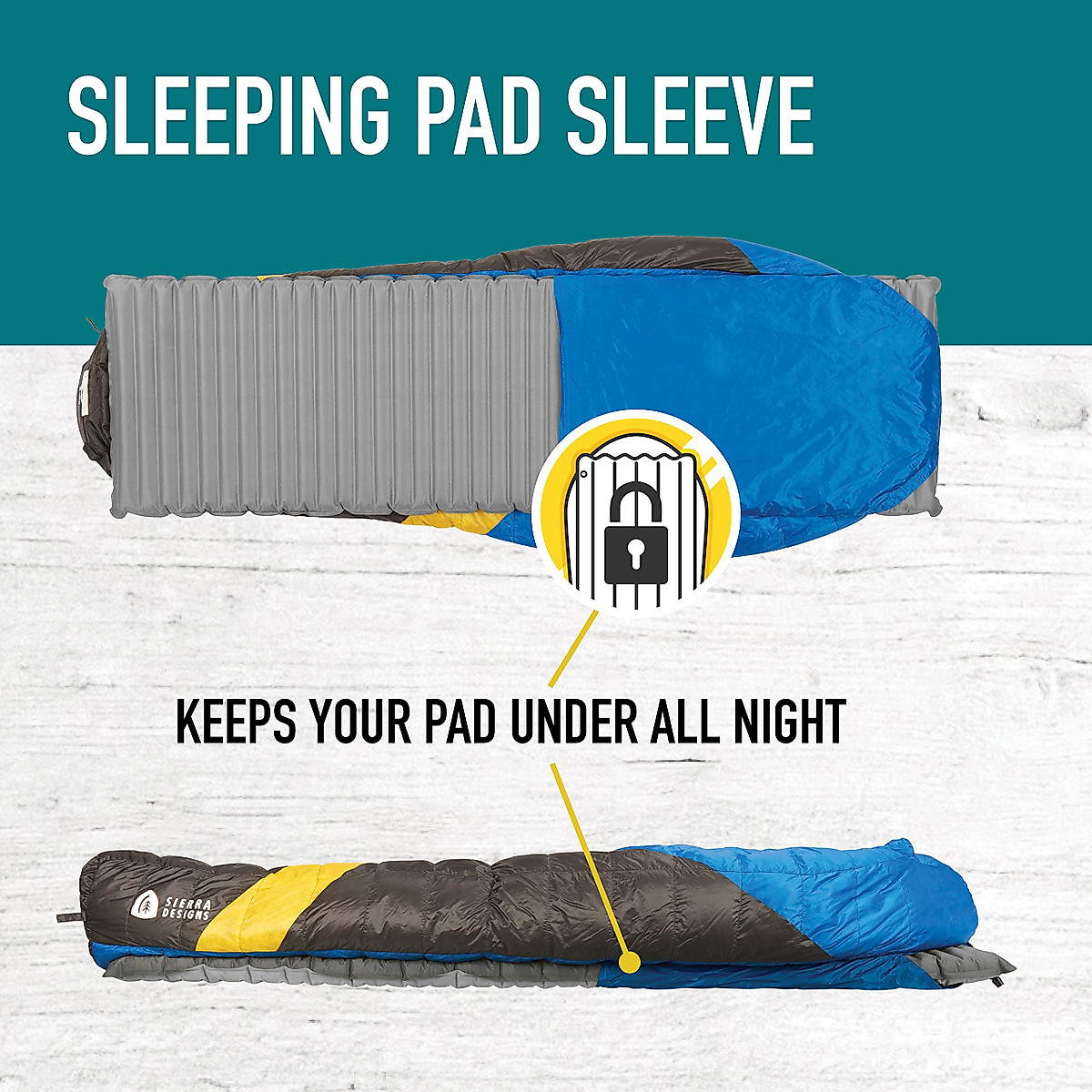 Sierra Designs Cloud 35 Degree DriDown Sleeping Bag Ultralight Zipperless Down Sleeping Bag for Backpacking and Camping - Regular