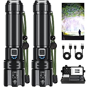 Sigoobal Rechargeable LED Flashlights High Lumens,900000 Lumen Super Bright Flashlight with USB Output, 20 Hours Runtime 5000ɱAh Large Capacity Flash Light, Powerful Flashlight for Home, Camping
