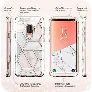 i-Blason Cosmo Full-Body Bumper Case for Galaxy S9 Plus 2018 Release, Thermoplastic Polyurethane, Shock-Absorbent, Marble