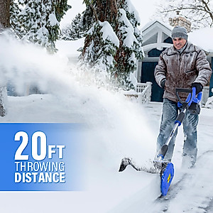 SOYUS Cordless Snow Shovel, 20V 11-Inch Snow Blower Cordless, Electric Snow Shovel with Adjustable Front Handle, Dust Bag, 4.0Ah Battery & Quick Charger Included