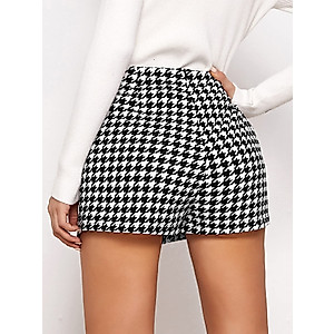 Milumia Women's Asymmetrical Wrap Skirts High Waisted Slit Hem Skort Shorts Black and White