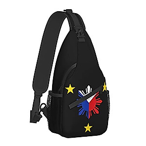 Cute Philippines Flag Sling Bag Crossbody Chest Bag Travel Hiking Daypack Filipino Shoulder Bag for Women Men
