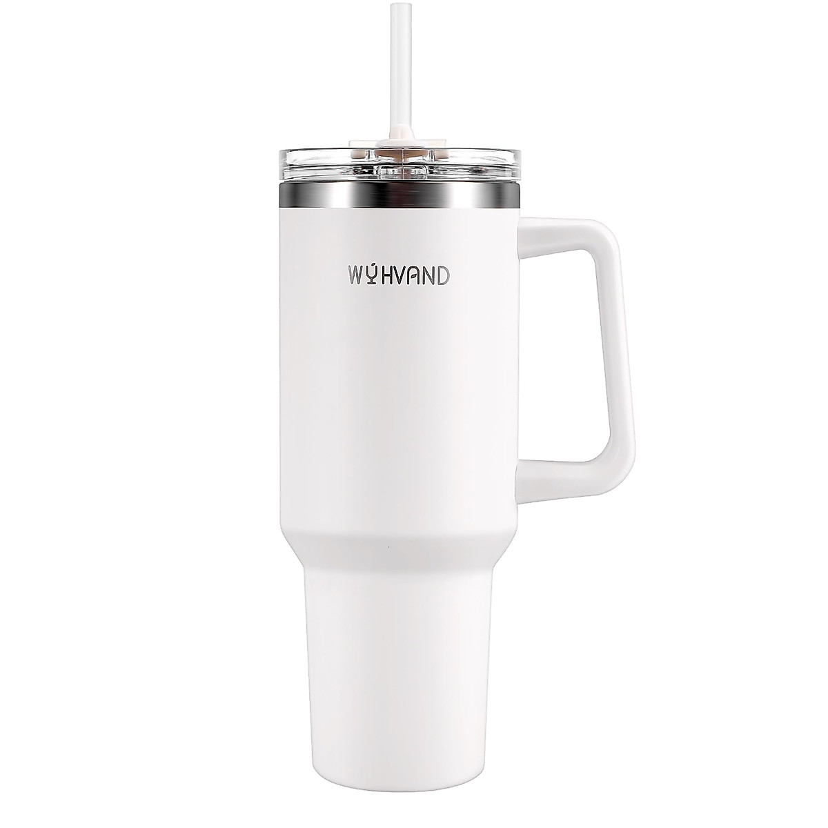 WYHVAND 40 oz Tumbler with Handle, Stainless Steel Insulated Tumbler with Lid and Straw Keeps Drinks Cold and Hot, The Best Birthday Gifts for Family, Friends -Cream