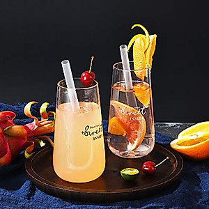 ALINK 100 PCS Clear Plastic Boba Straws, 1/2" Wide X 8 1/2" Long Disposable Smoothie Straws for Bubble Tea, Shakes, Popping Pearls