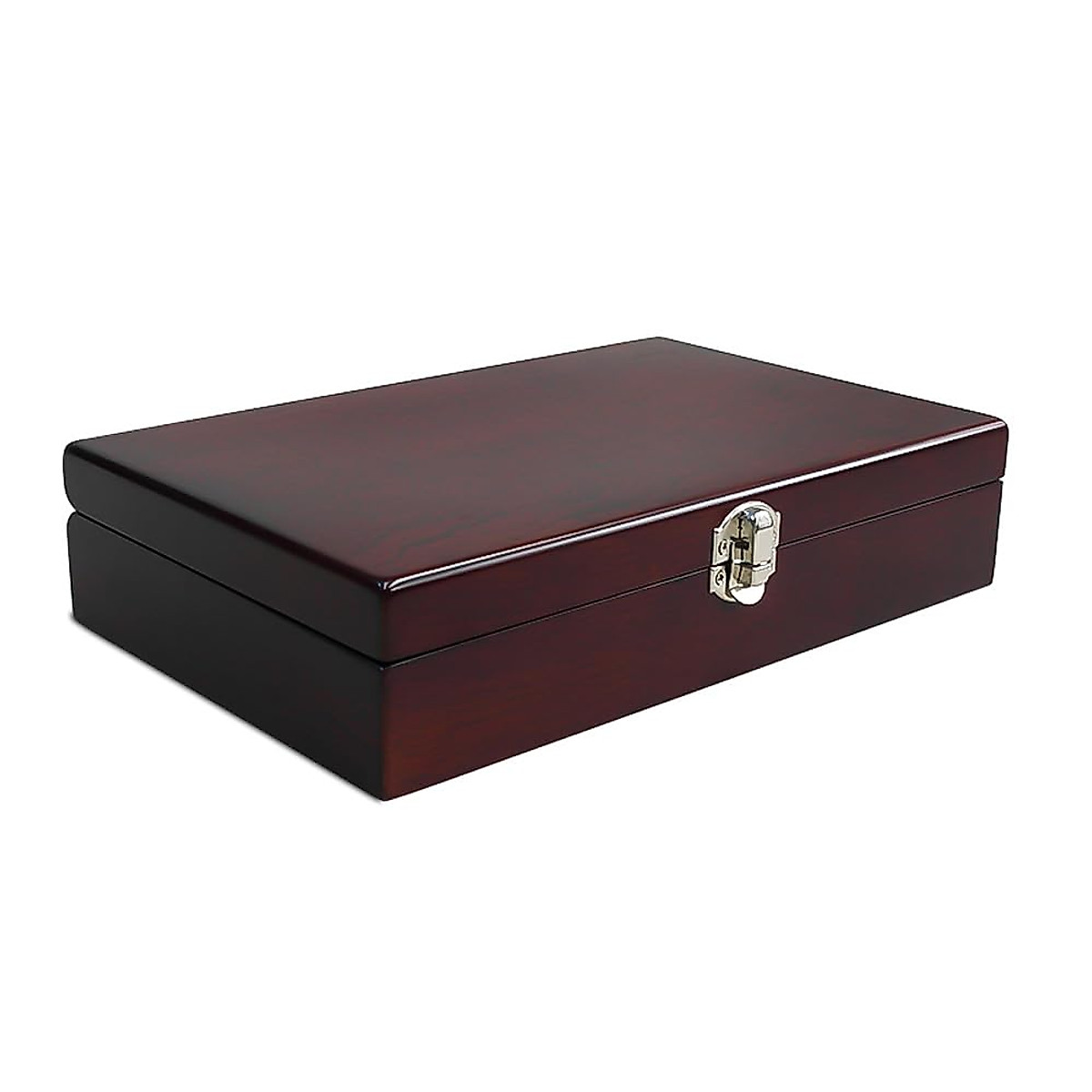 Lutong Wooden Storage Box with Hinged Lid and Front Clasp for Craft Gifts storage box - 9.85" x 6.30" x 2.25"