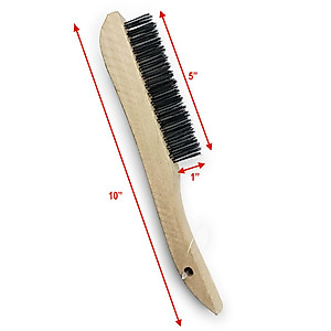 JOUNJIP 4 Multi-Purpose Shoe Handle Wire Scratch Brushes with Black Oil Tempered Steel