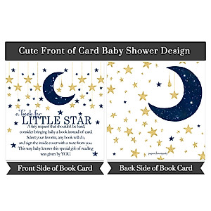 Twinkle Little Star Books for Baby Shower Cards, Invitation Inserts Boys Book Request, Bring Book Instead of Cards Poem, Cute Storybook-Theme Ideas, 25 Pack