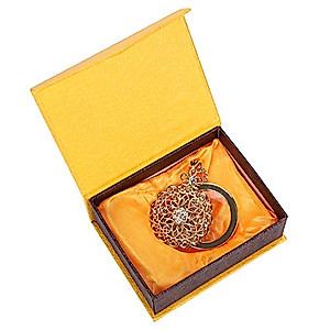 2.5X Folding Magnifier, Sliding Top Rotating Pendant Necklace Hanging Long Sweater Chain Reading Stamps Magnifying with Neckerchief