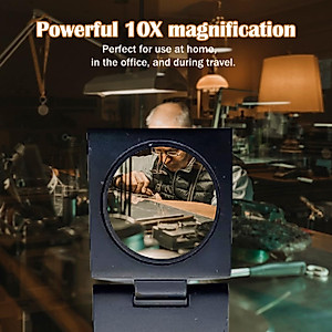 10X 28mm Mini Three-Folding Magnifier Zinc Alloy Pocket Magnifier Magnifying Glass with Scale for Textile Optical Jewelry Tool Pack of 5