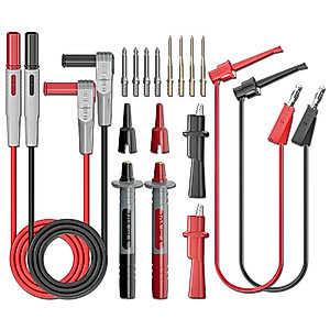 Goupchn Multimeter Test Leads Kit with Alligator Clips Banana Plug to Test Hook Clips Wire Replaceable Precision Sharp Probes Set for Multimeter Electrical Testing