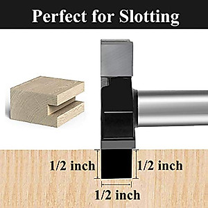 CNC Spoilboard Surfacing Router Bit, 1/2 Inch Shank Carbide Tipped Surface Planing Bottom Cleaning Cutter Slab Flattening Router Bit, Wood Milling Cutter Planer Woodworking Tool