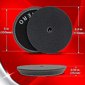 3pcs 6 inch Polishing Pads, 6'' Orbital Buffing Pads Hook and Loop Foam Buffer Pad Set for Sanding, Compounding, Polishing and Waxing, 6'' (150mm) Backing Plate
