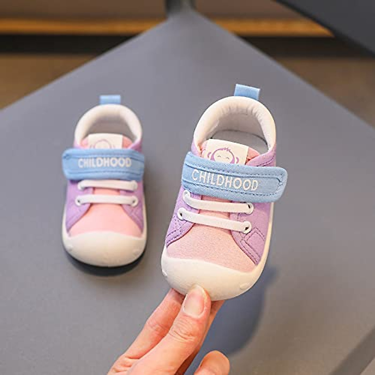 Lykmera Todder Shoes Boy Girls Walking Shoes Infant Non Slip First Walking Shoes Breathable Mesh Shoes Toddler Sneaker Shoes (Purple, 18-24Months)