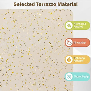 Giantex Propane Tank Cover Table - 16" Square Hideaway Table w/Waterproof Cover and Side Handles, Outdoor Terrazzo Storage Side Table, 20 lb Propane Tank Side Table for Fire Pit Gas Grill Griddle