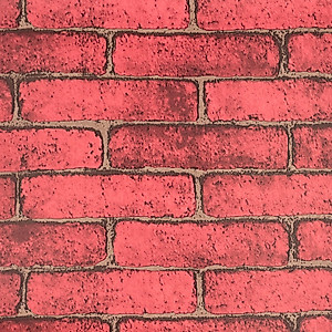 Yifely Red Brick Self Adhesive Shelf Drawer Liner Door Sticker Rural Wall Covering Paper Easy to Install 17.7inch by 9.8 Feet