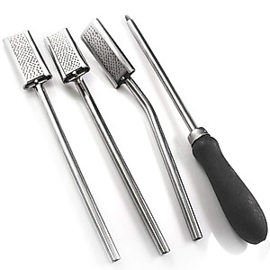 SURGICAL ONLINE Set of 3 Equine Dental Float Rasps Down Up Straight Veterinary - Screw On Handle