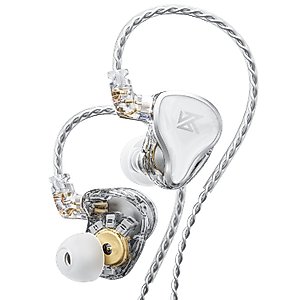 KZ ZAS in-Ear Headphones Wired, Headset Metal Frame, IEM Earphones,16-Unit Hybrid High-Frequency 7BA+10mm Dual DD HiFi Stereo Sound Earphones Noise Cancelling Earbuds(White, No Mic)