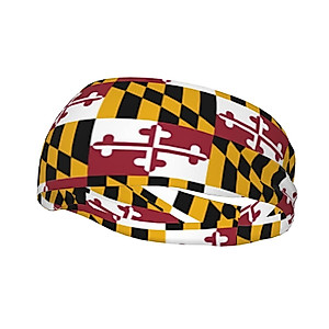 Jogging Headband Maryland Flags Men Women Breathable Sweatbands