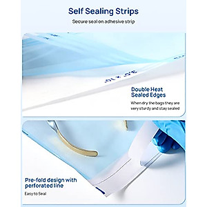 JMU Self Sealing Sterilization Pouches 3.5" x 10" (3.5x9) Autoclave Sterilizer Bags, 200/Box